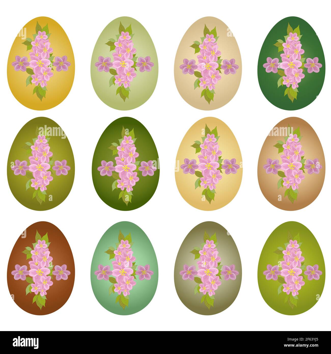 Easter eggs colorful clip art. Floral Cross Stock Photo - Alamy