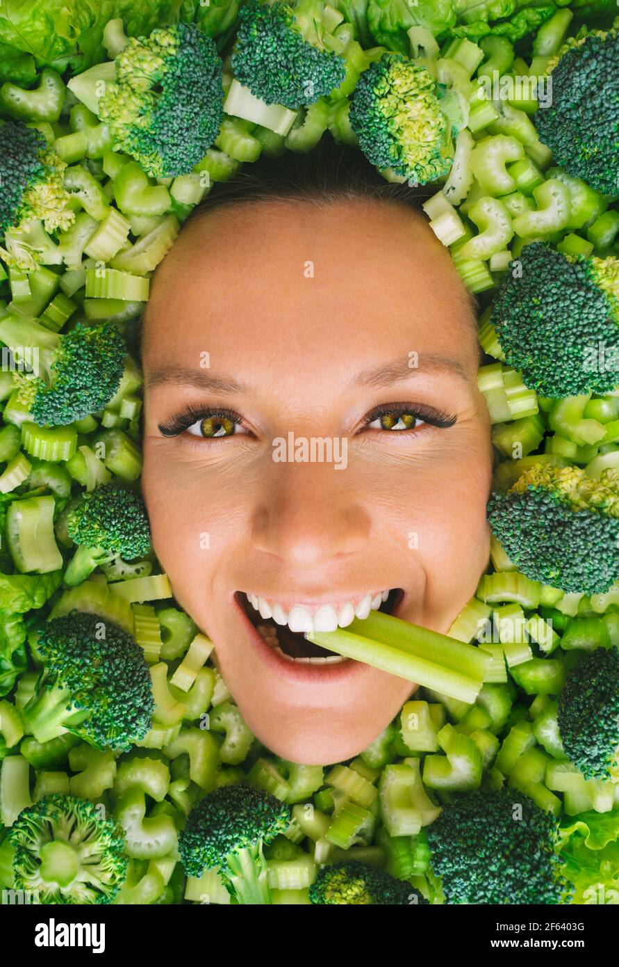 Closeup woman mouth eating vegan hi-res stock photography and images ...
