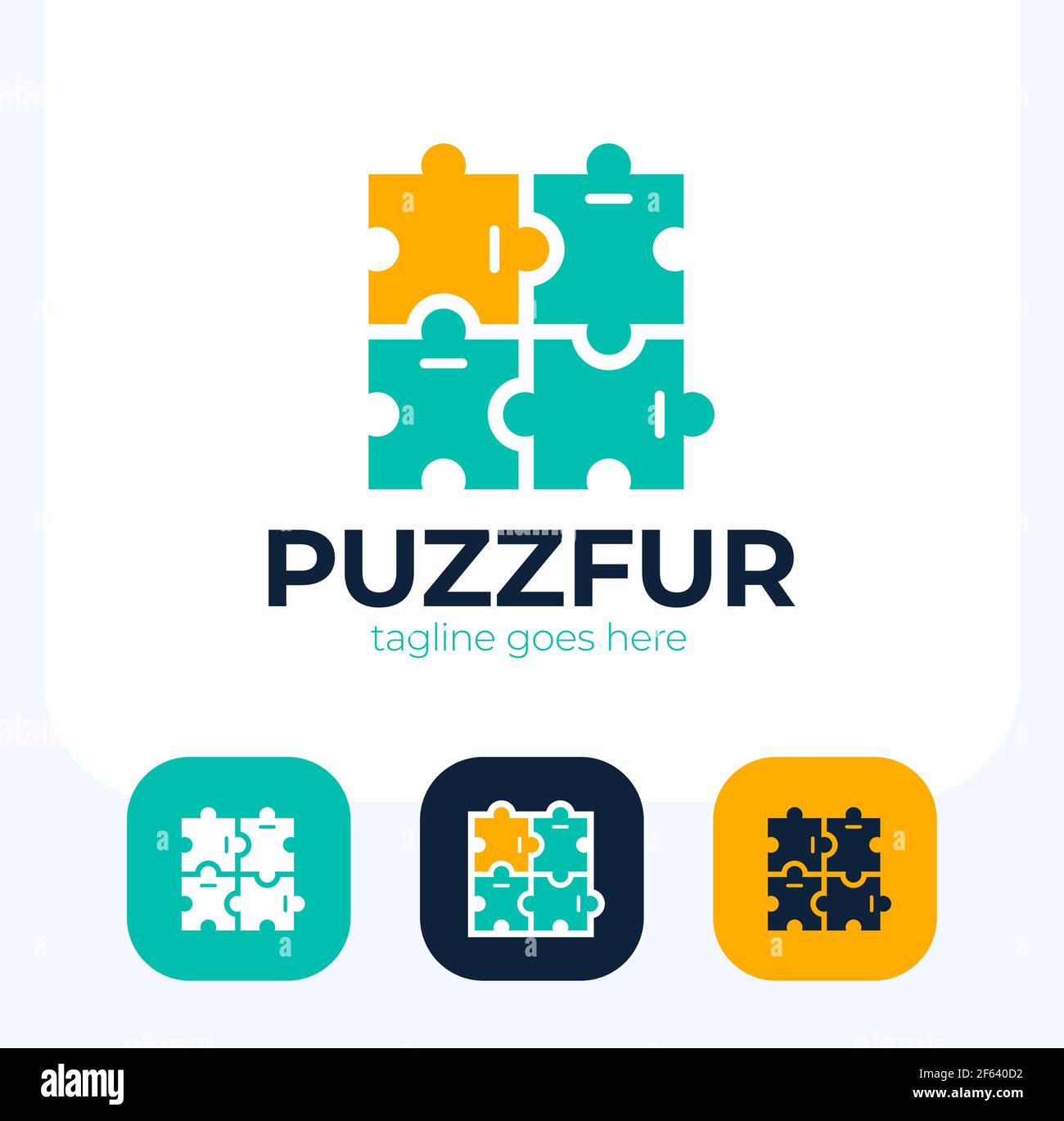 Puzzle Pieces furniture Logo Design Vector. puzzle logo stylized ...