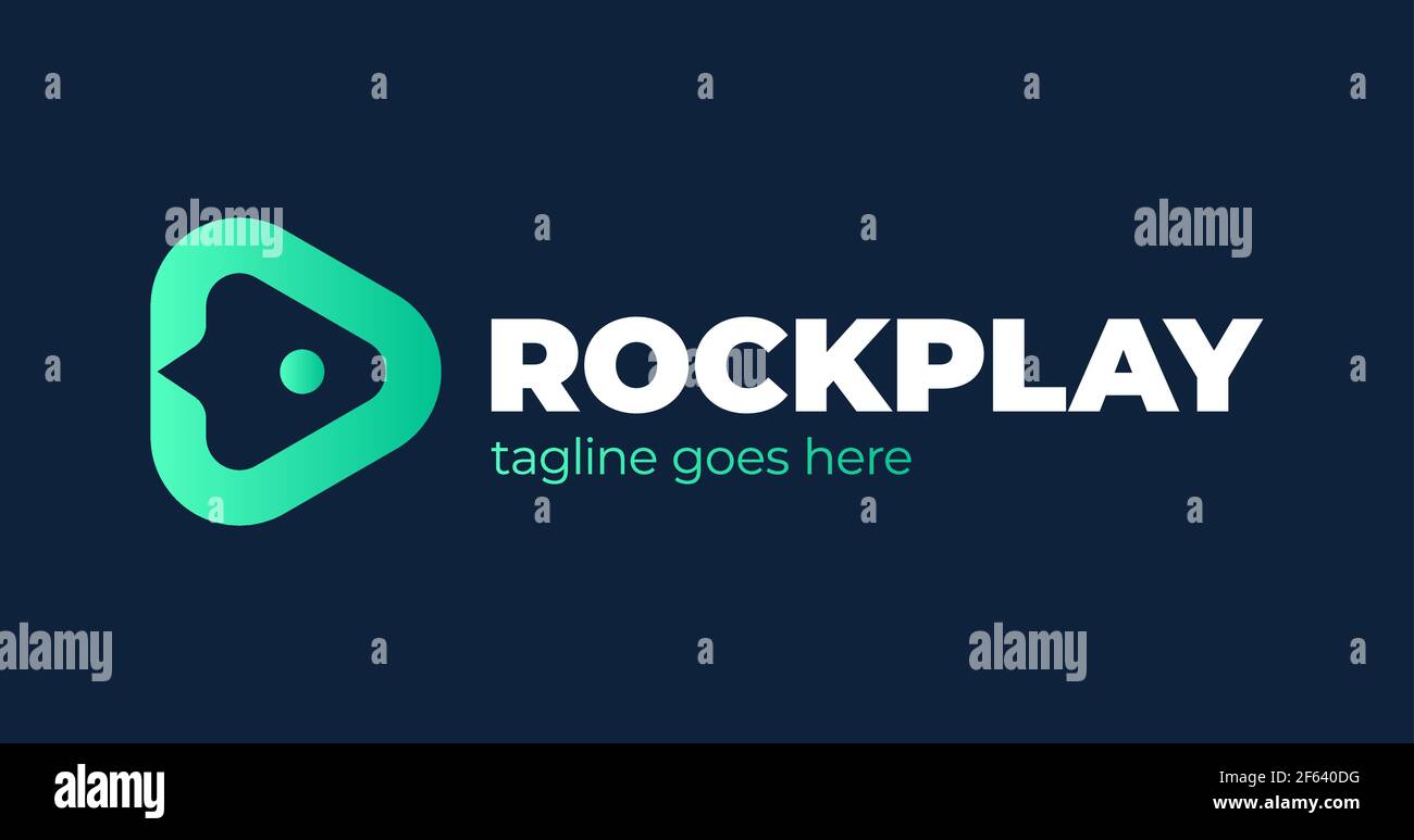 Modern minimalist rocket play logo icon vector template. Rocket Play ...