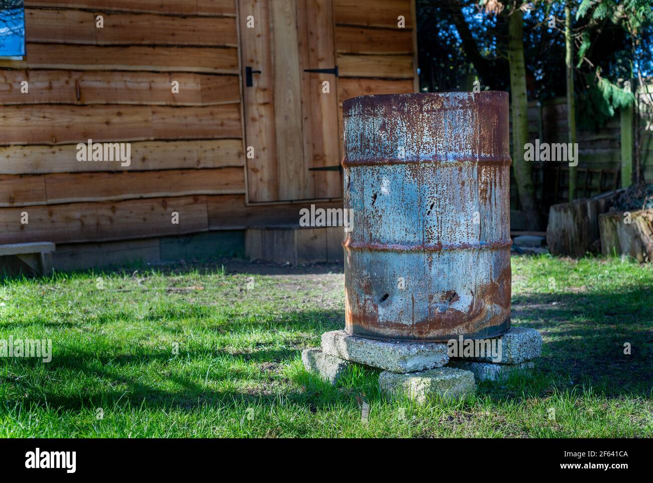 Rusty steel barrel hi-res stock photography and images - Alamy