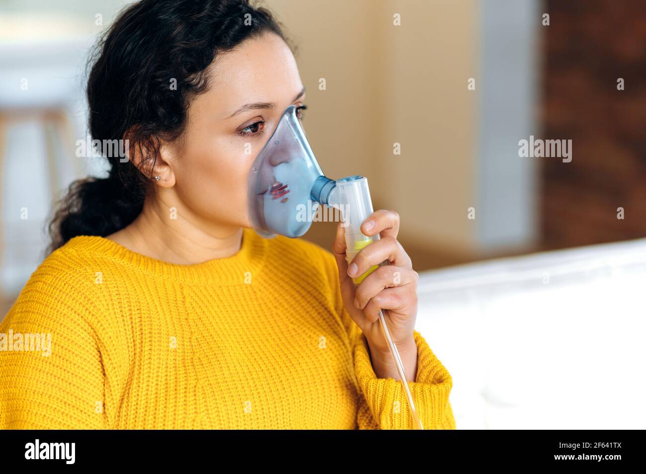Woman breathing through nose hi-res stock photography and images - Alamy
