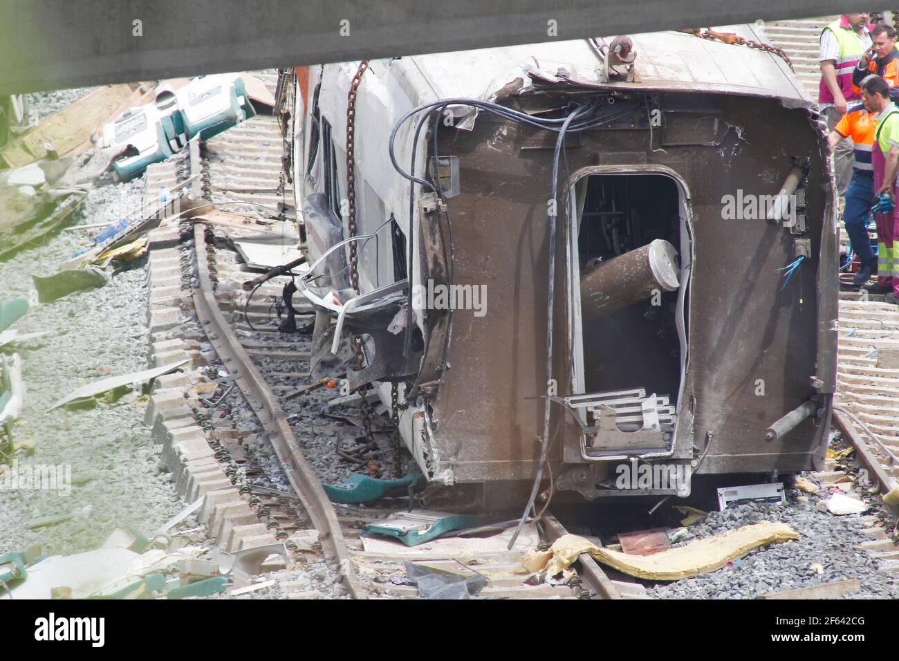 Santiago de Compostela,Spain.Alvia train accident on the Angrois curve ...