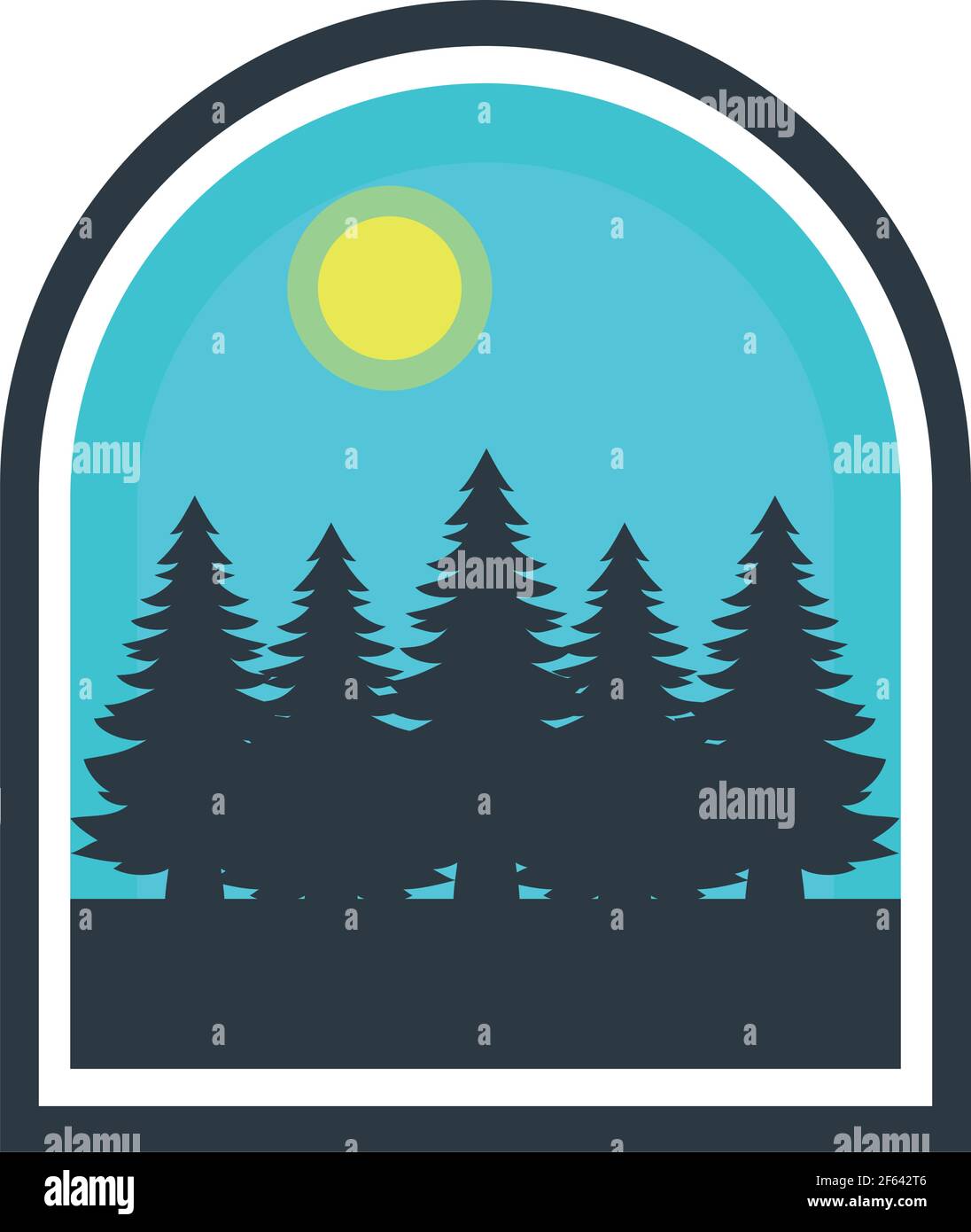 forest and sun badge design Stock Vector Image & Art - Alamy