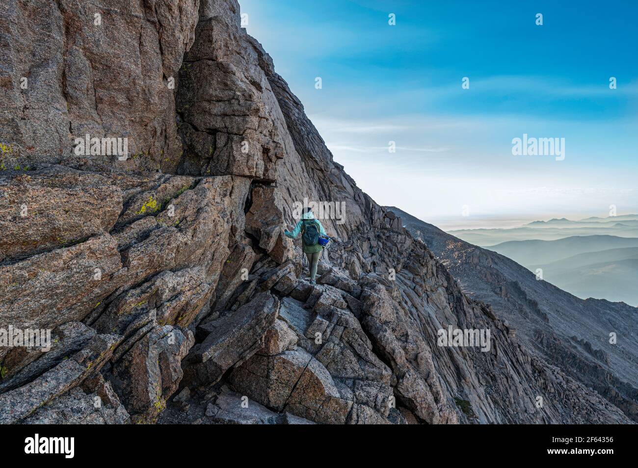 Hiking the Ledges, via the Keyhole route on Longs Peak, a popular 14er ...