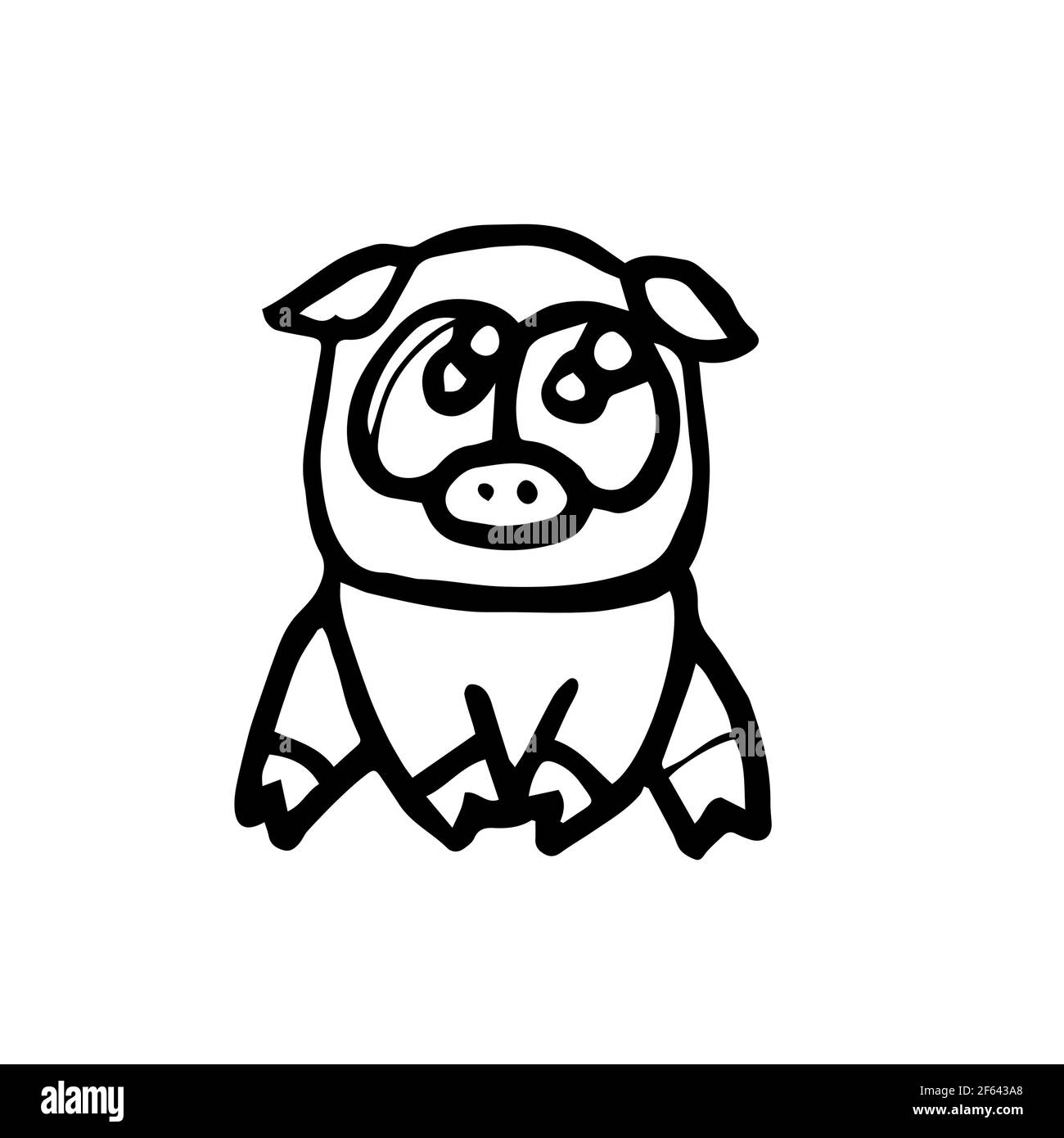 Pig Cartoon Outline