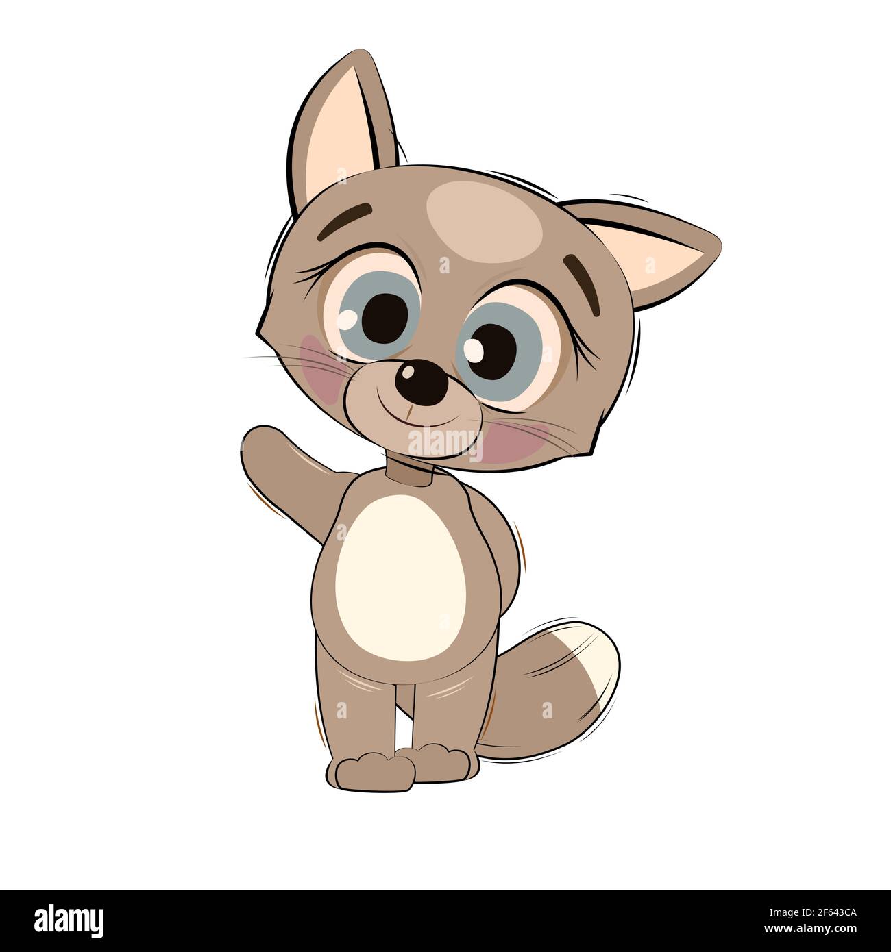 Little cub Dog. puppy. Isolated object on white background. Cheerful ...