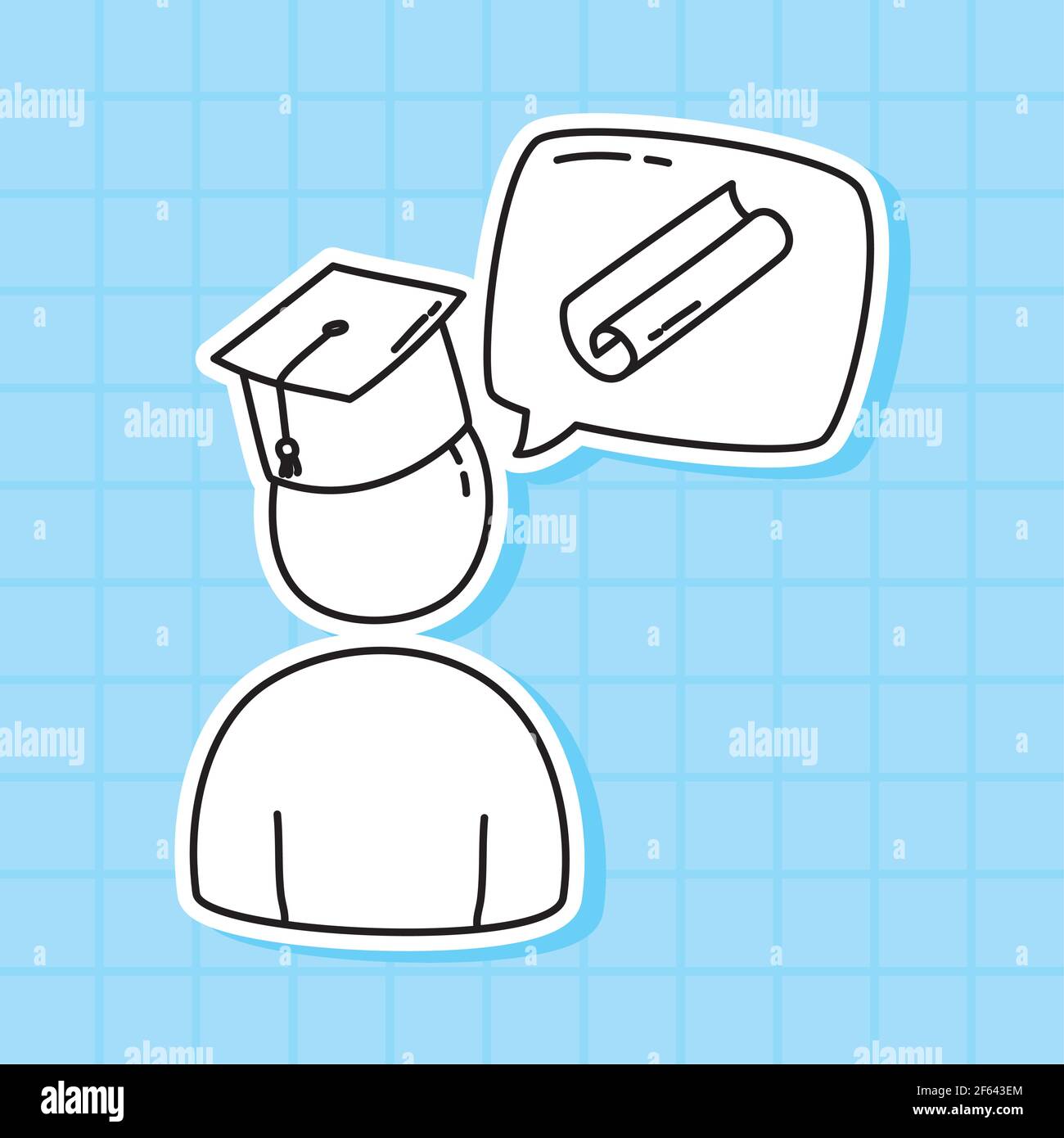 Graduated student man diploma Stock Vector Images - Alamy