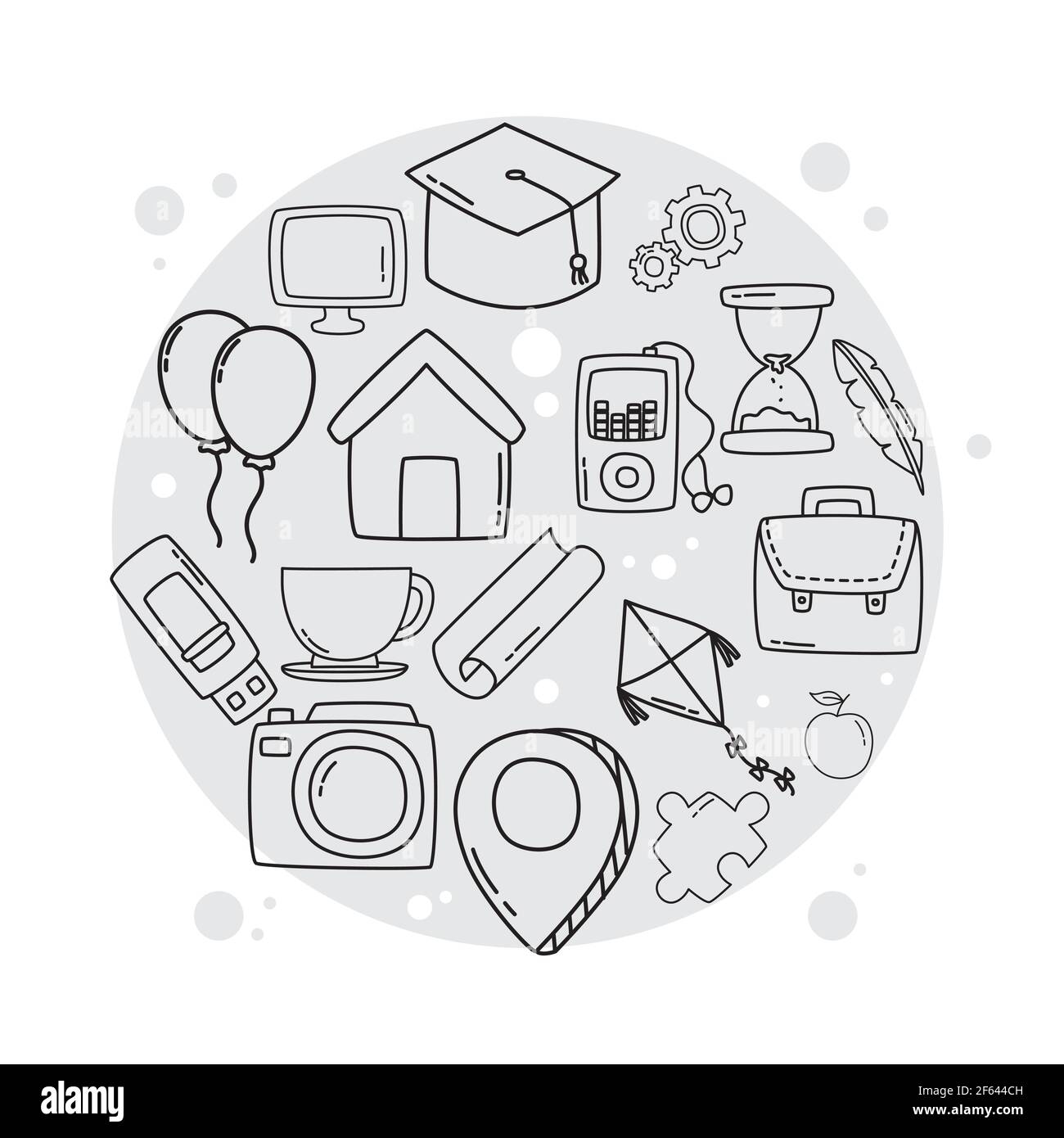 doodle icons in round shape Stock Vector Image & Art - Alamy