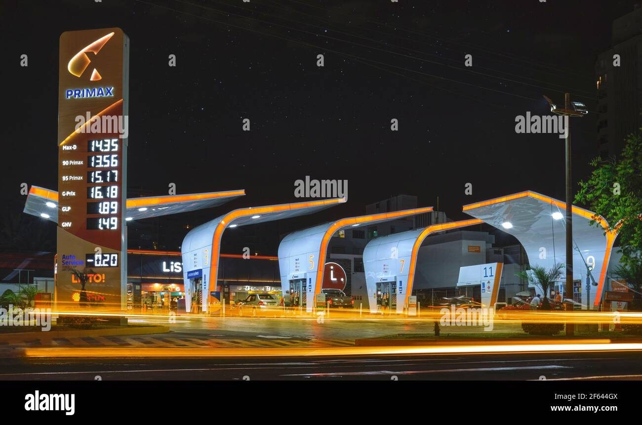 Lima, Peru - March 29 2021: Primax service station, sale of gasoline ...