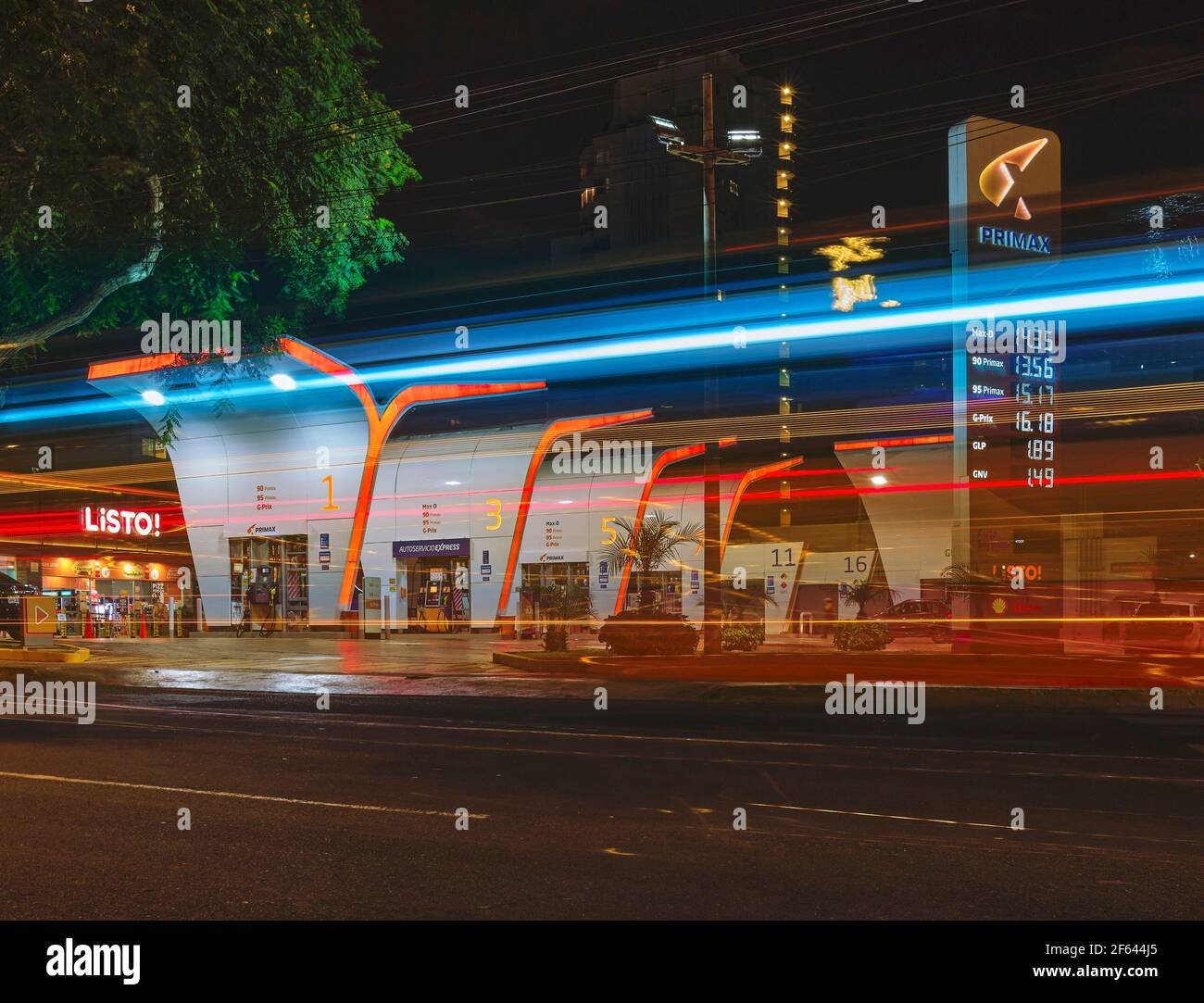Lima, Peru - March 29 2021: Primax service station, sale of gasoline ...