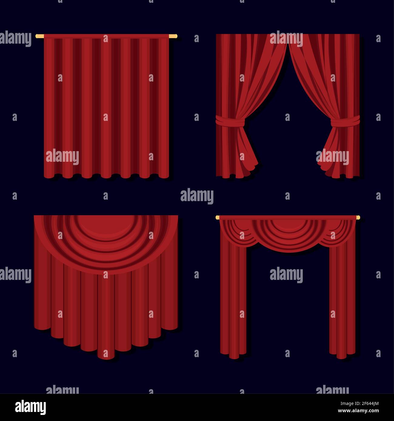 cinema red curtains set illustration Stock Vector Image & Art - Alamy