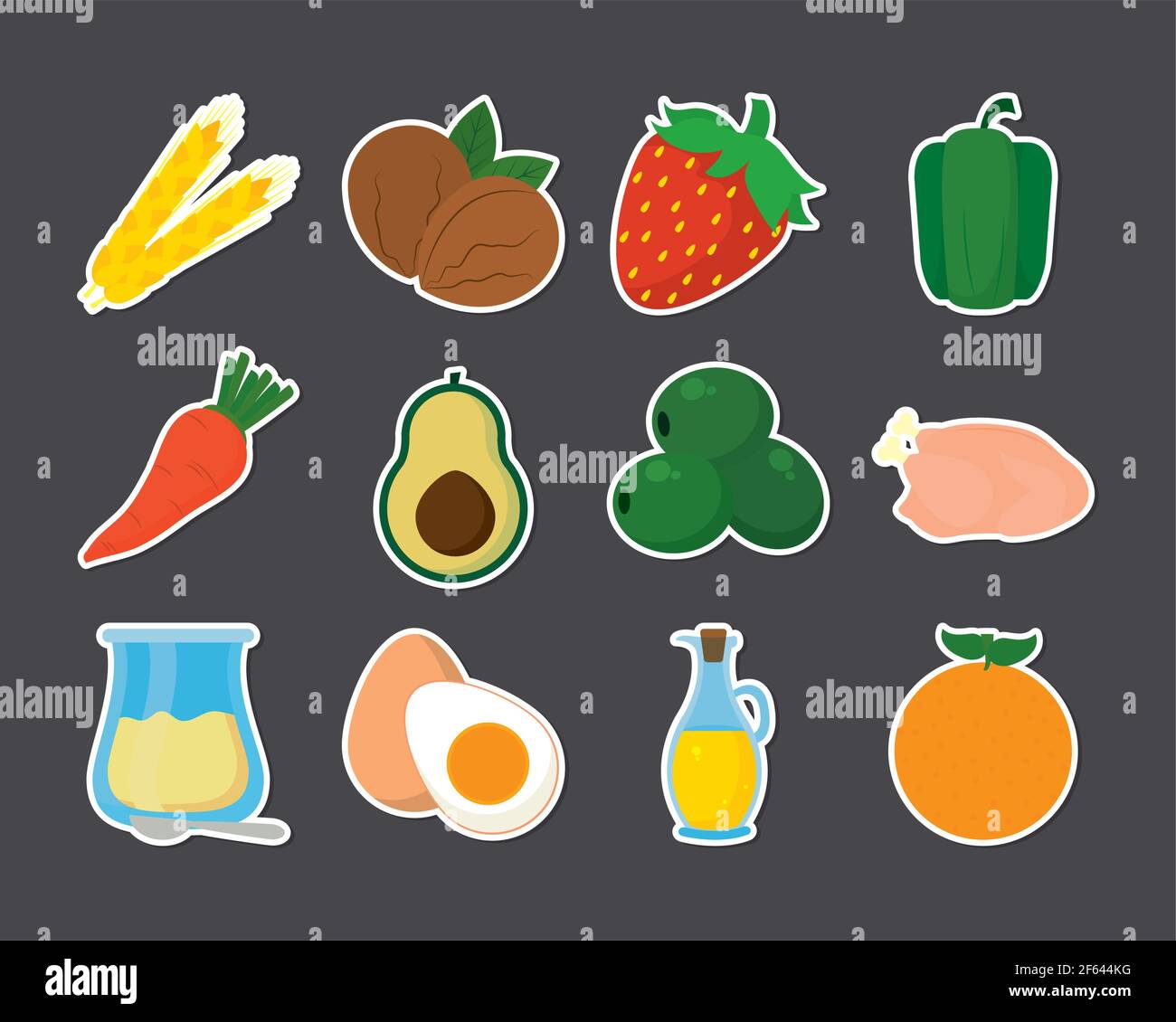 Fresh vegetables nuts on Stock Vector Images - Alamy