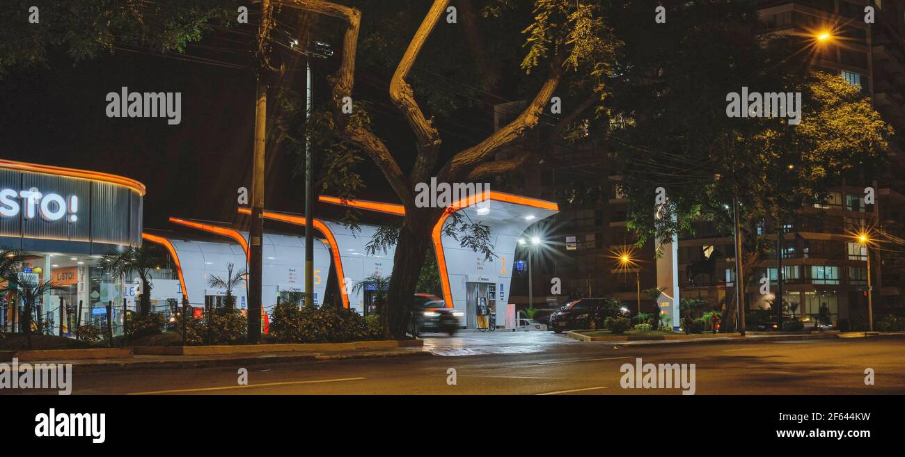 Lima, Peru - March 29 2021: Primax service station, sale of gasoline ...