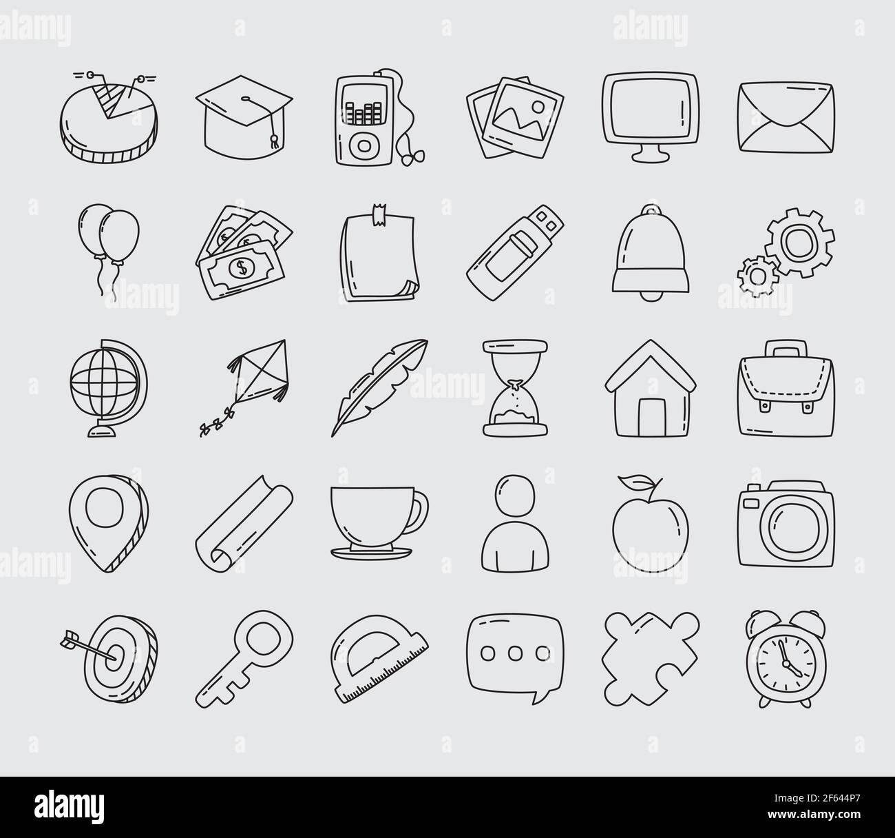 Hourglass icons set in Black and White Stock Photos & Images - Alamy
