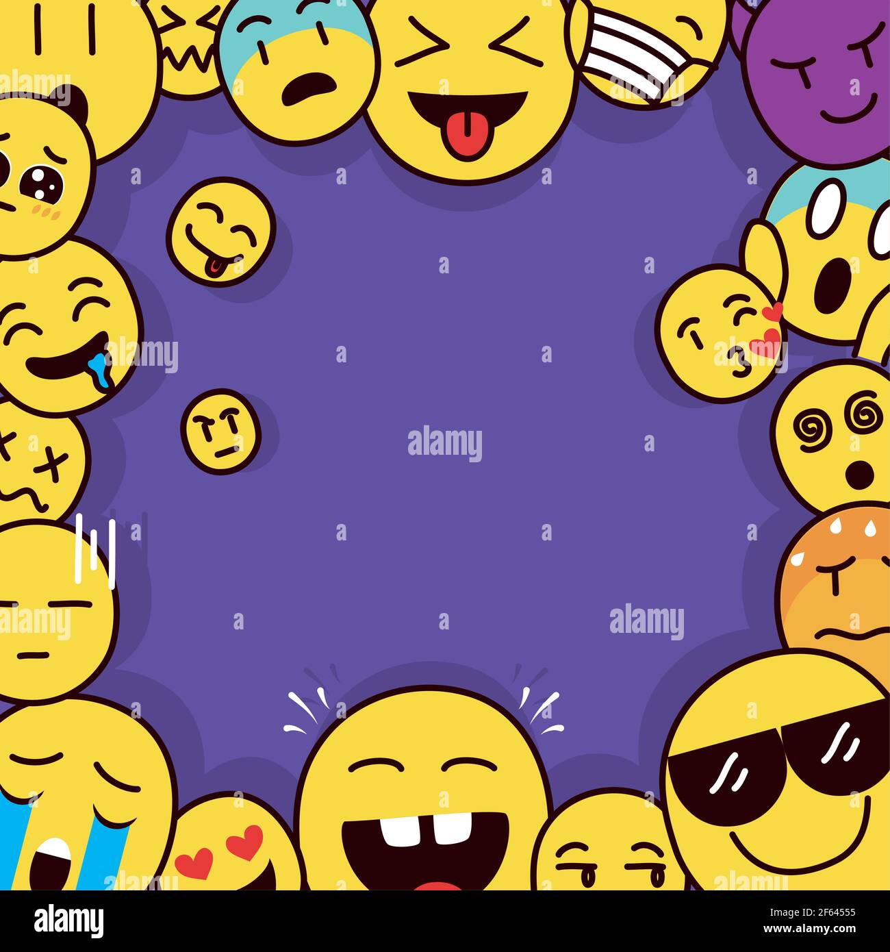 emoji faces frame on background Stock Vector Image & Art - Alamy