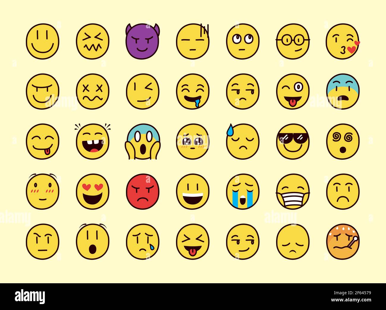 collection of emoji faces icons Stock Vector Image & Art - Alamy