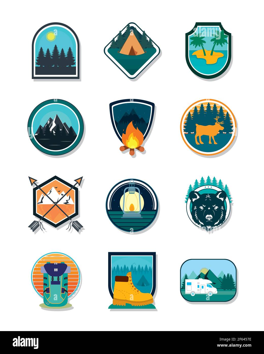 Camping emblems Cut Out Stock Images & Pictures - Alamy