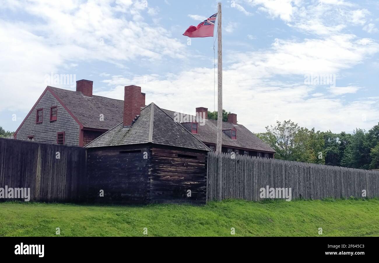 Old landmark Fort Western, former British colonial outpost on the ...