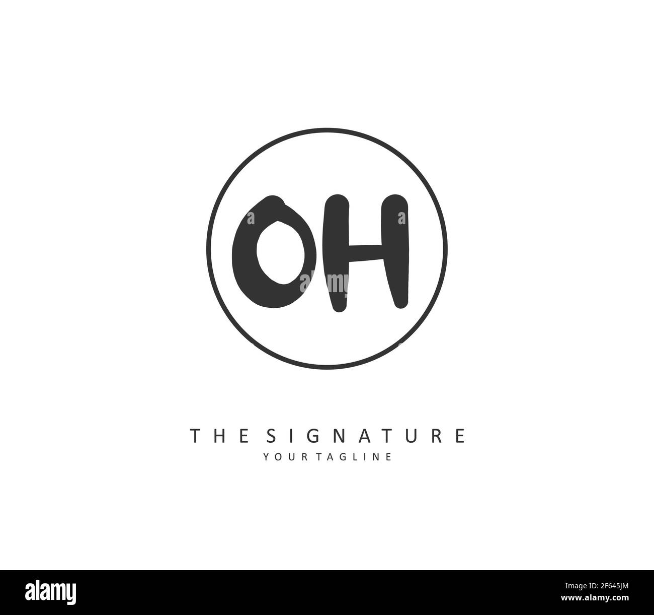 O H OH Initial letter handwriting and signature logo. A concept ...