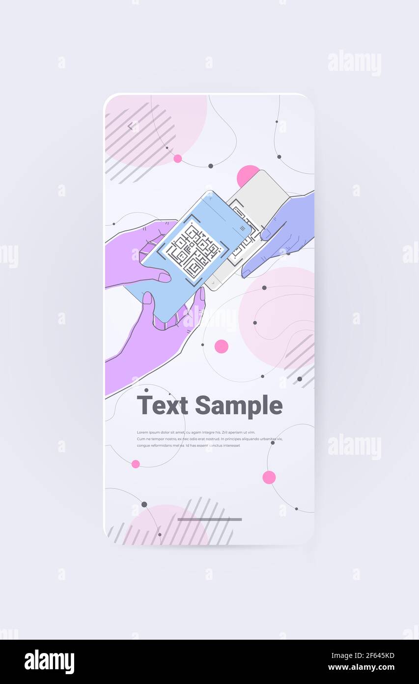 hands scanning QR code on smartphone screens electronic digital ...