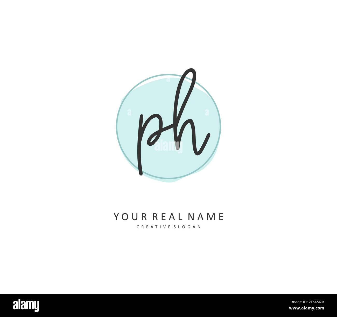 P H PH Initial letter handwriting and signature logo. A concept ...