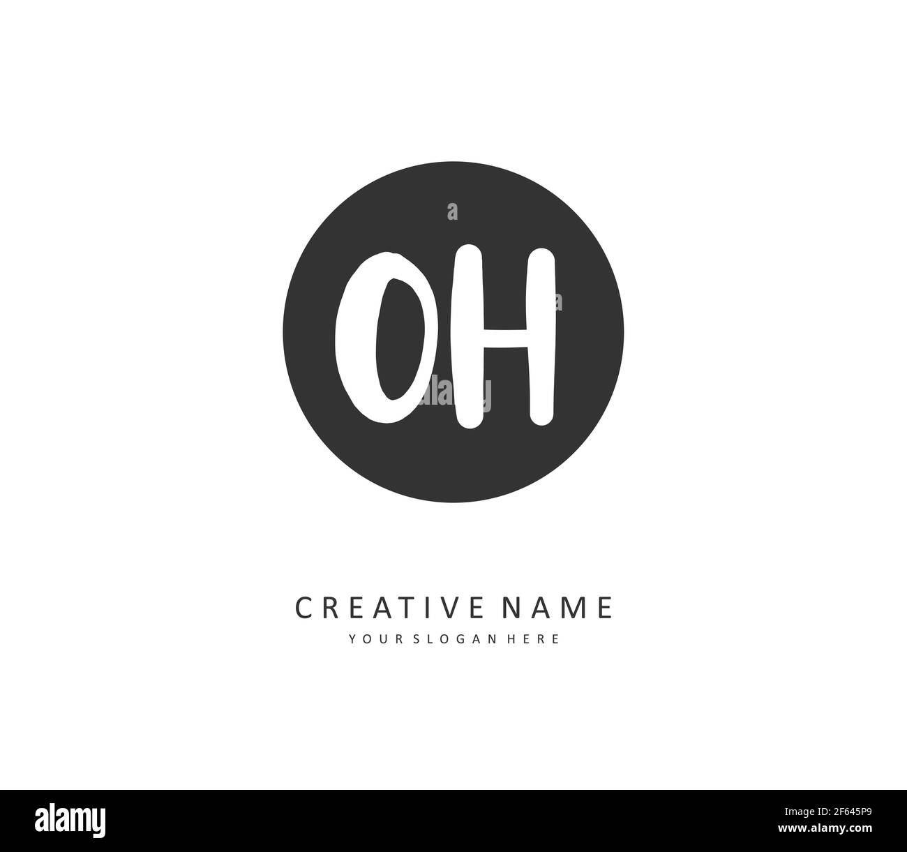 O H OH Initial letter handwriting and signature logo. A concept ...