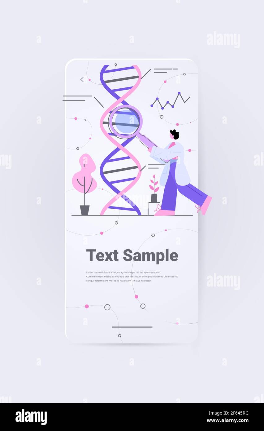scientist analyzing DNA structure molecule in laboratory genetic ...