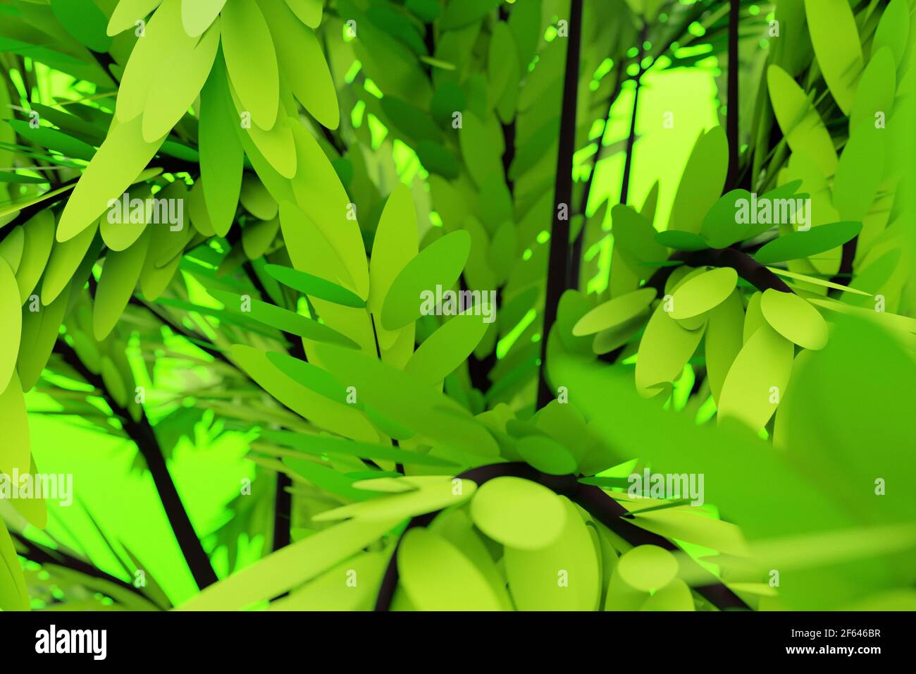 3d illustration close up of realistic green decorative tree isolated on ...