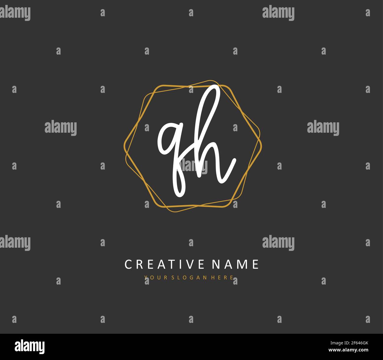 Qh logo design Stock Vector Images - Alamy