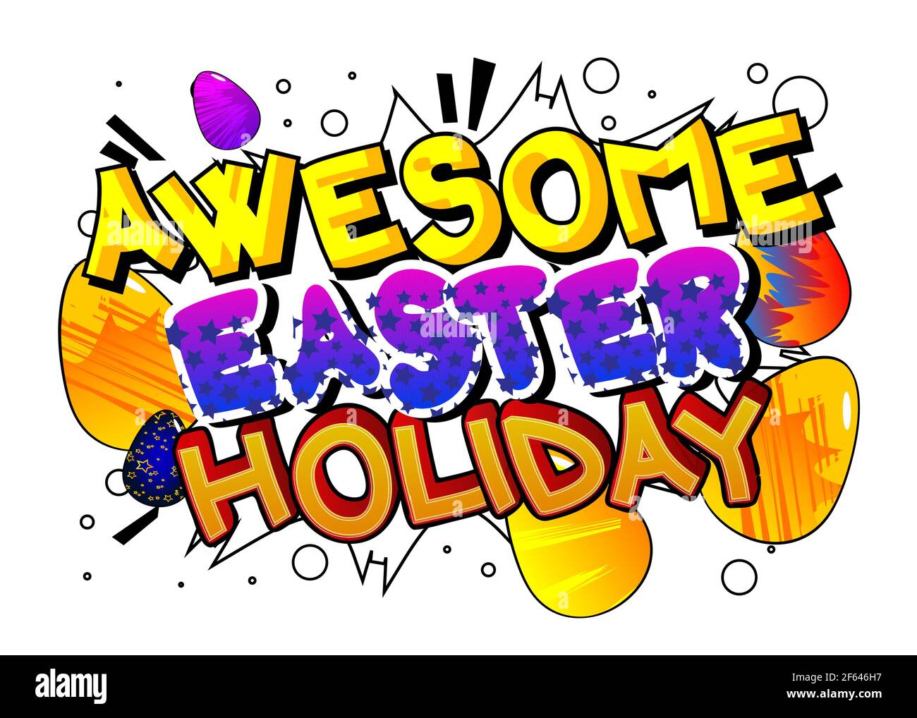 Awesome Easter Holiday - Comic book style holiday related text ...