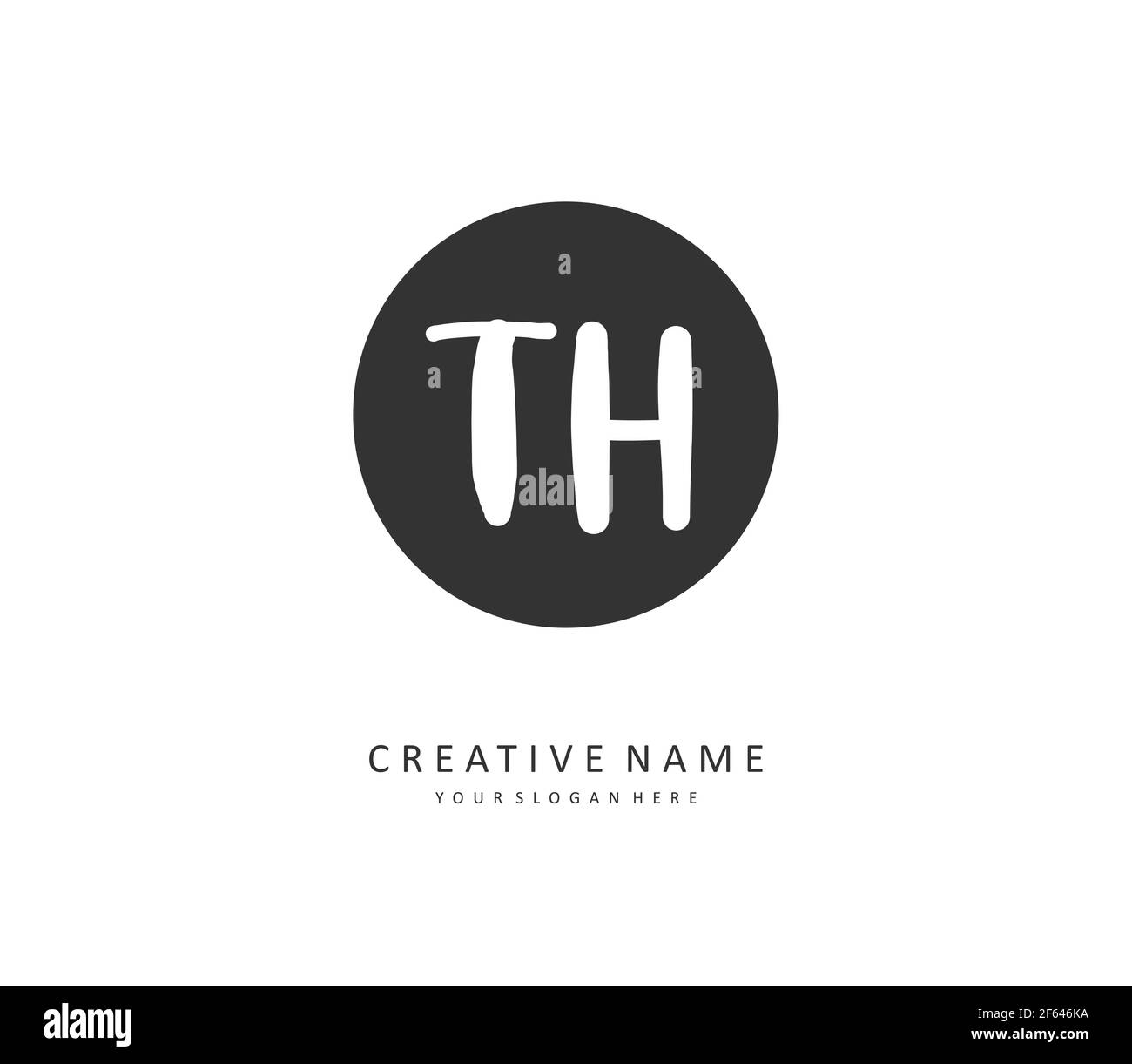 T H TH Initial letter handwriting and signature logo. A concept ...