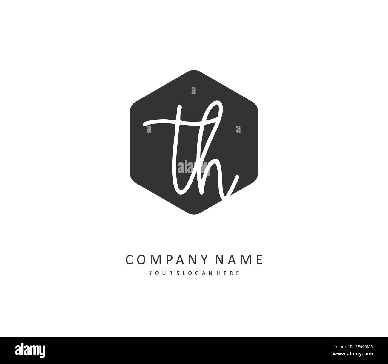 T H TH Initial letter handwriting and signature logo. A concept ...