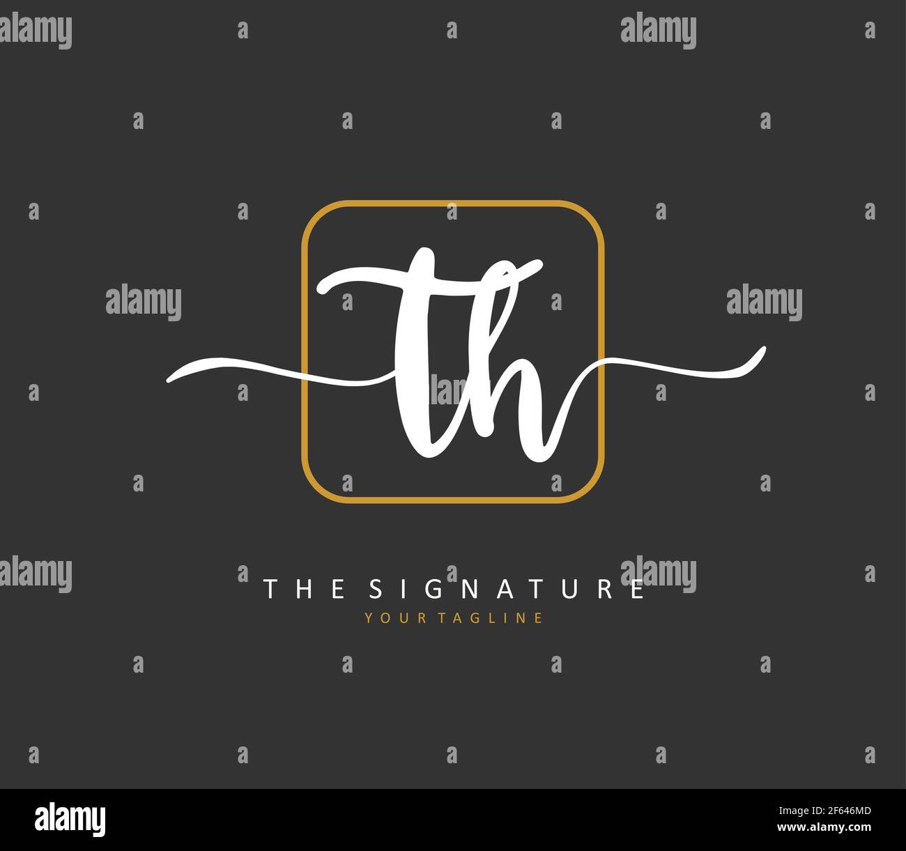 T H TH Initial letter handwriting and signature logo. A concept ...