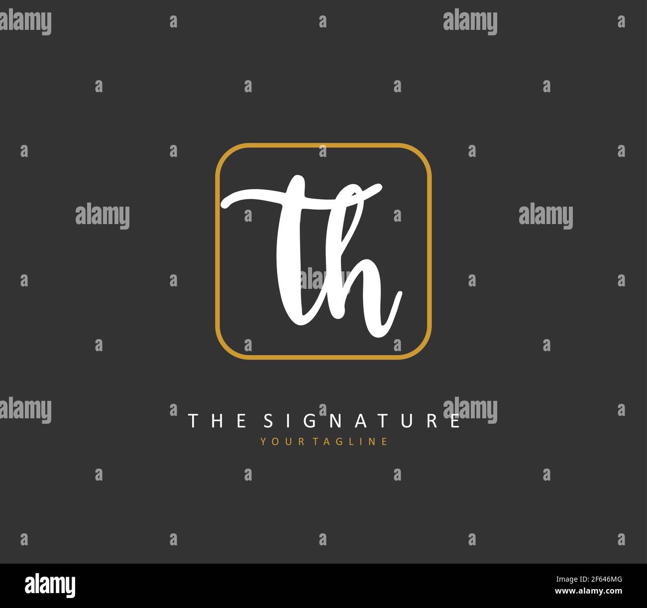 T H TH Initial letter handwriting and signature logo. A concept ...