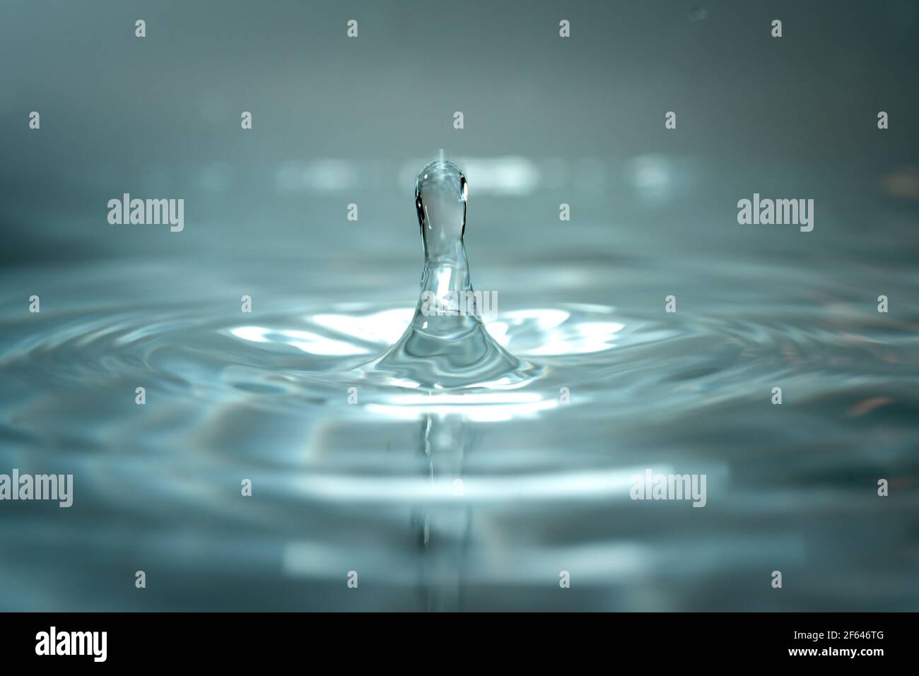 Moment of water drops colliding on pink background. Abstract natural ...