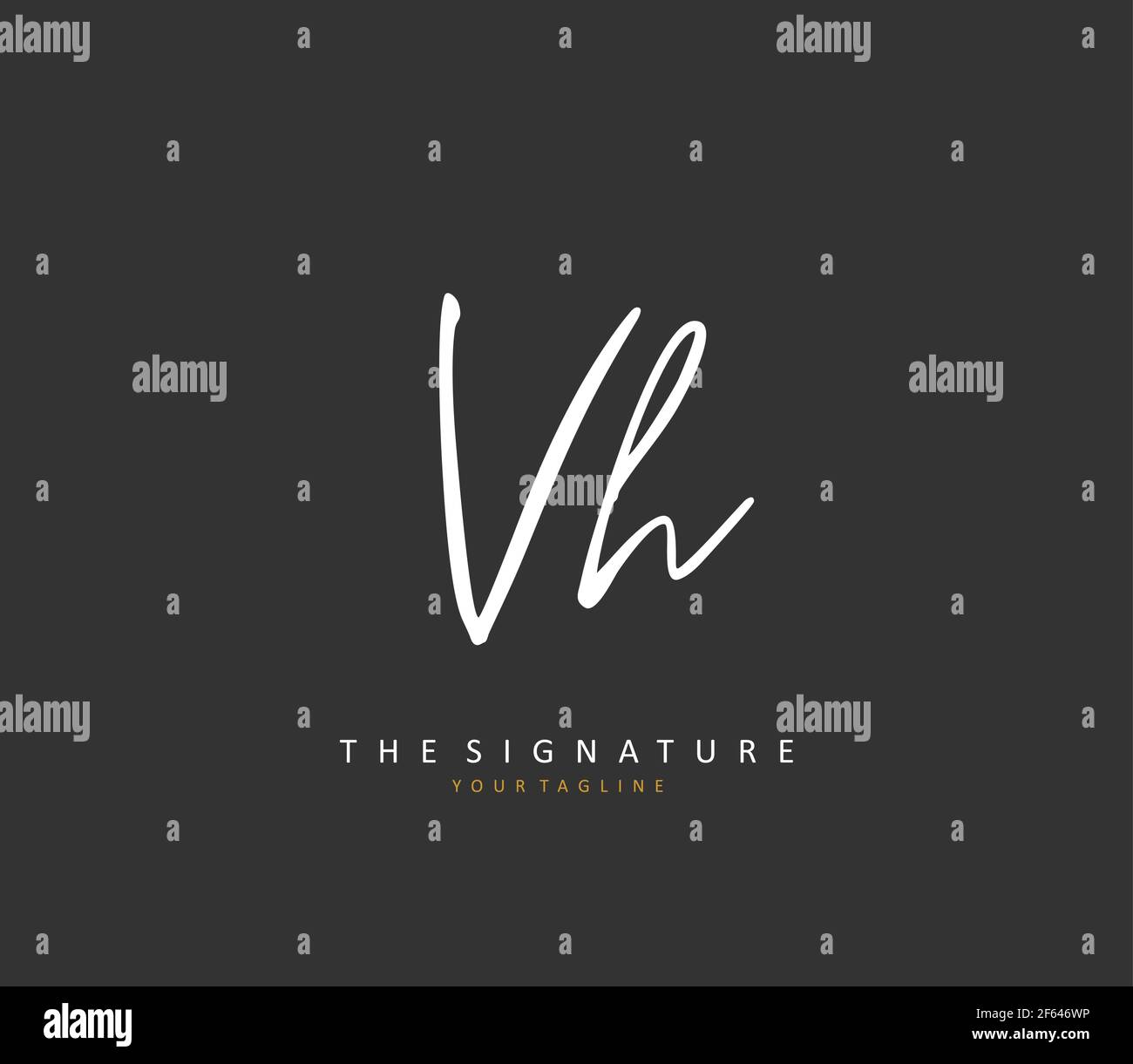 V H VH Initial letter handwriting and signature logo. A concept ...