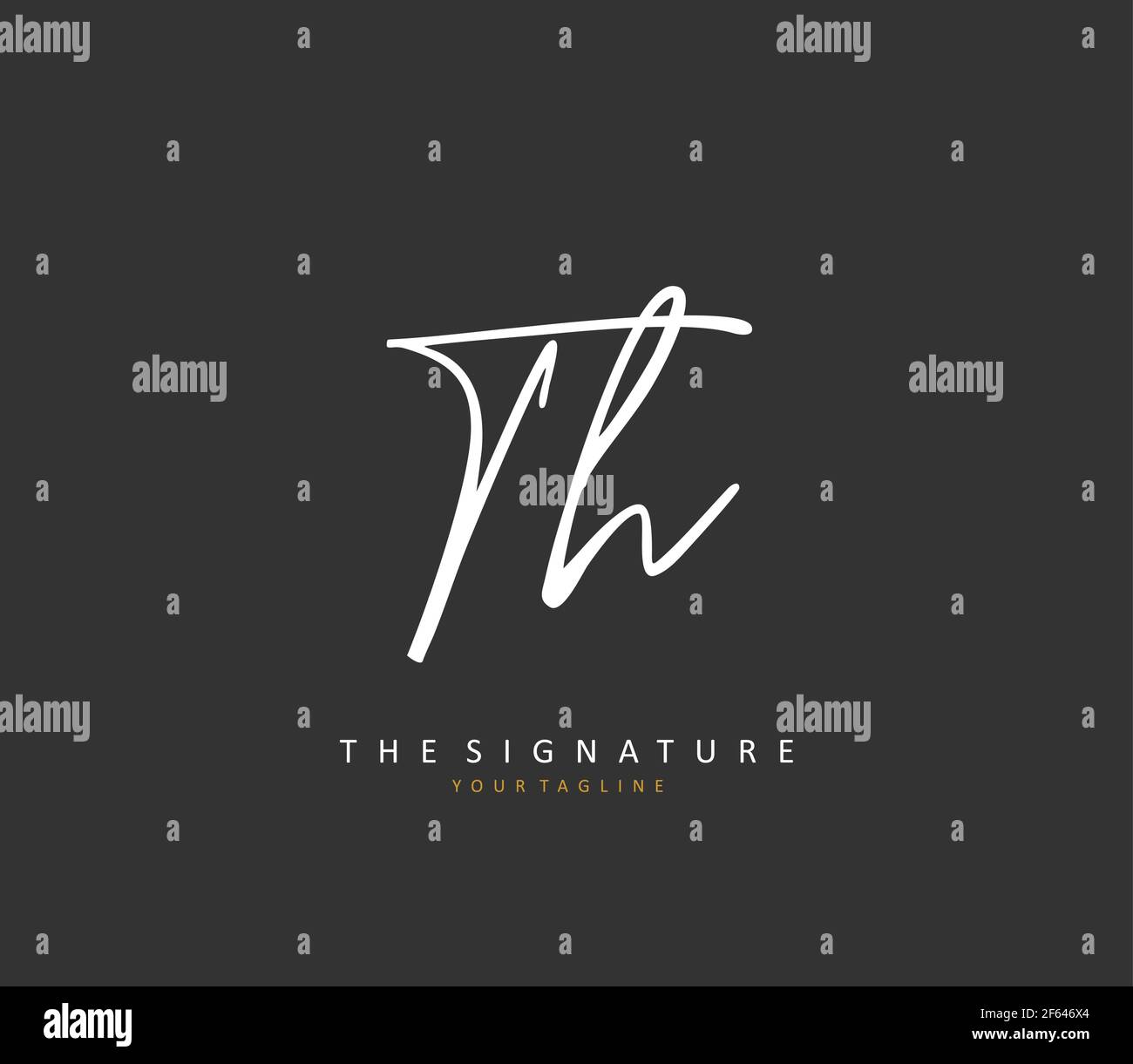 T H TH Initial letter handwriting and signature logo. A concept ...