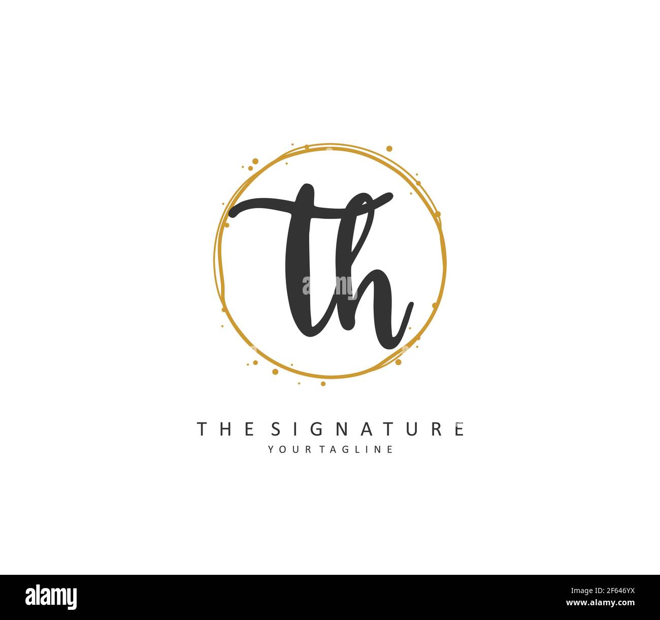 T H TH Initial letter handwriting and signature logo. A concept ...