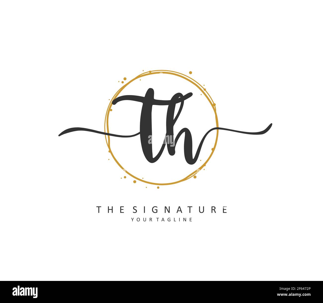 T H TH Initial letter handwriting and signature logo. A concept ...