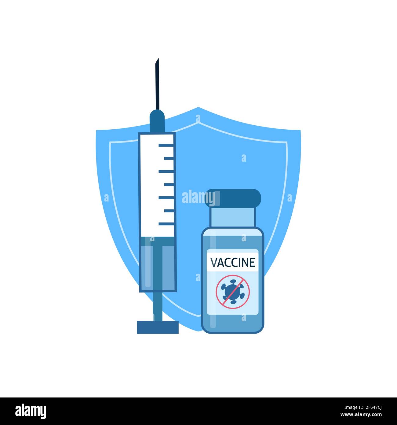 .Coronavirus vaccine COVID-19, vector illustration. Medication, syringe ...