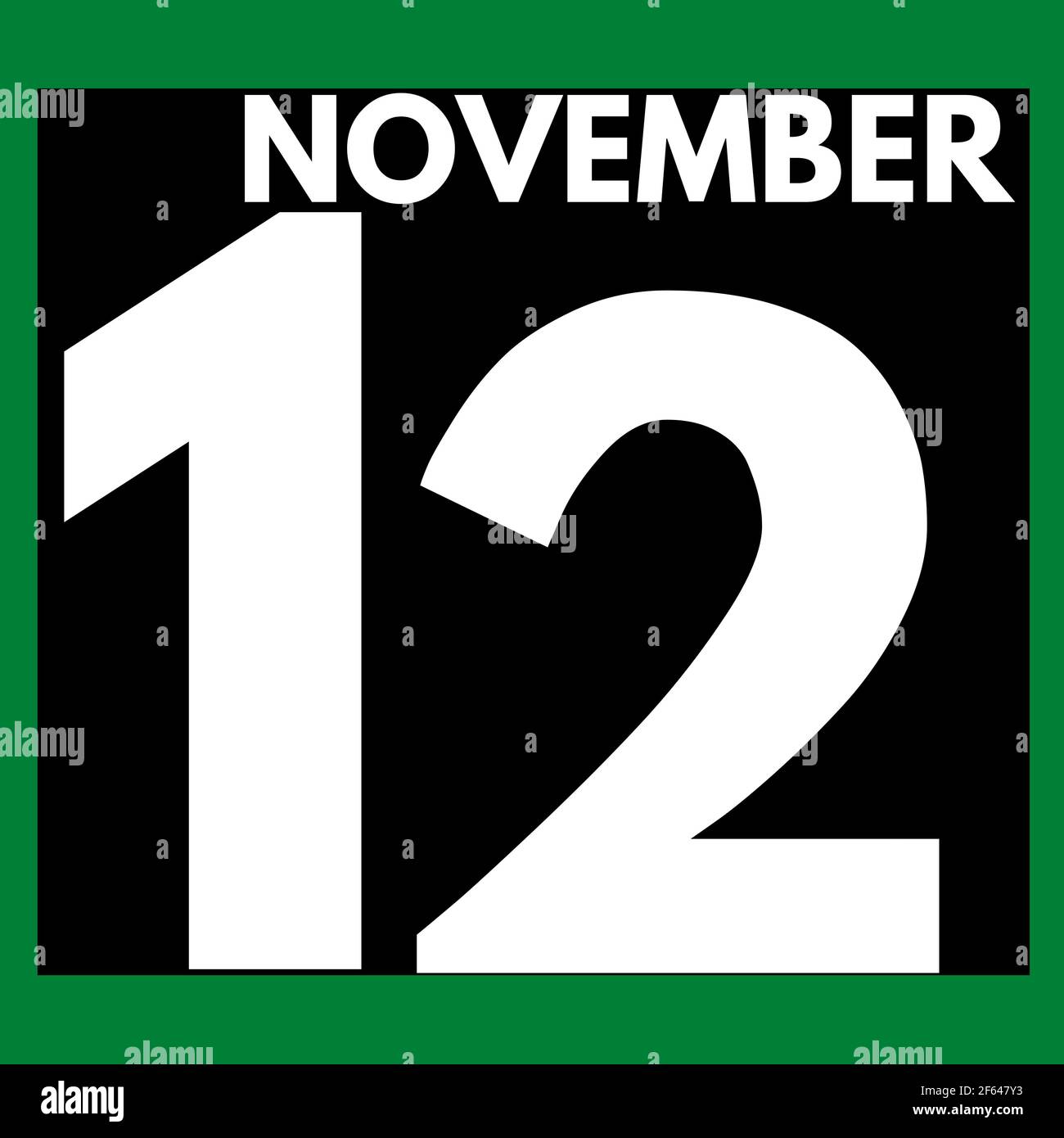November 12 . Modern daily calendar icon .date ,day, month .calendar ...