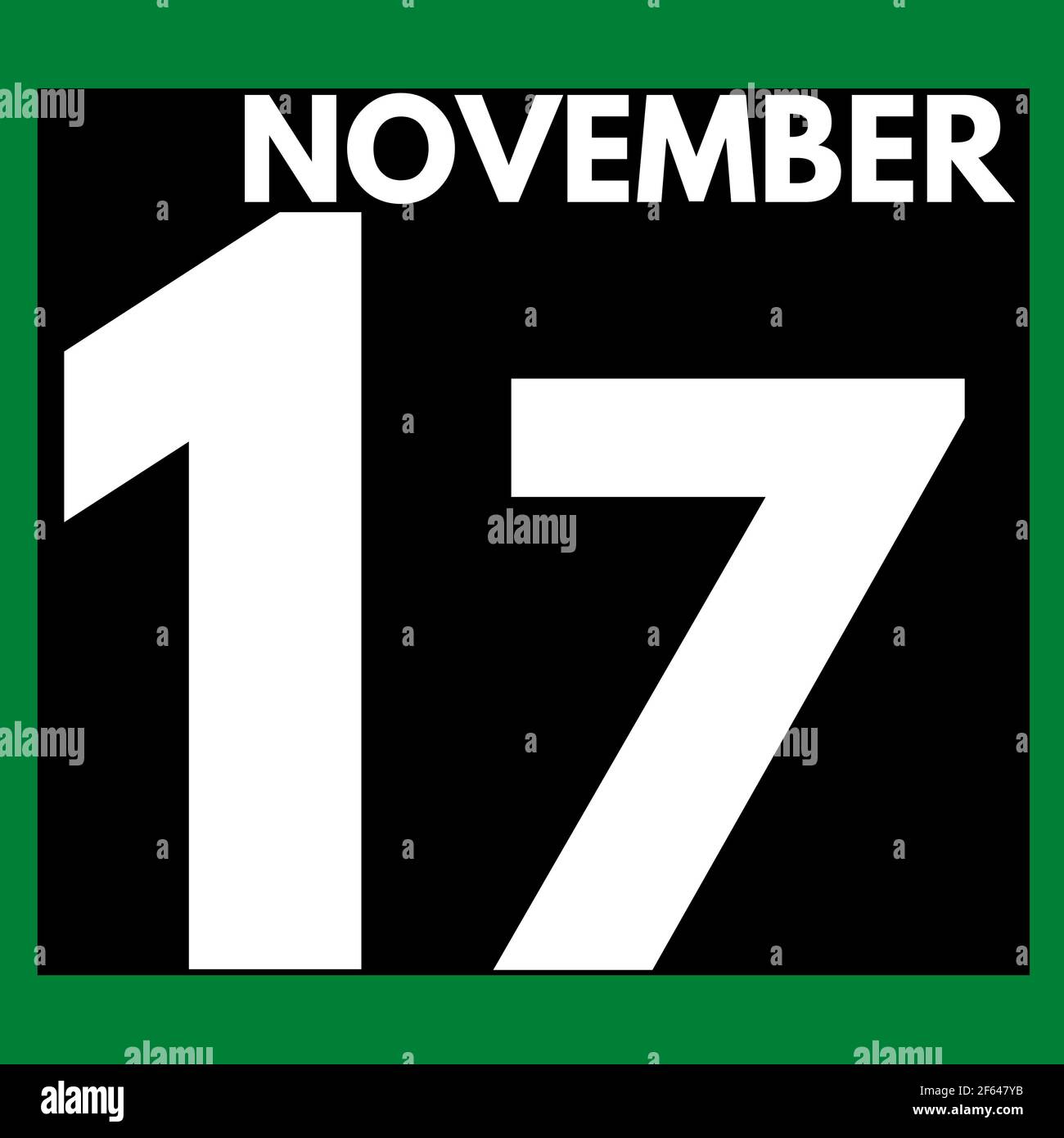 November 17 . Modern daily calendar icon .date ,day, month .calendar ...