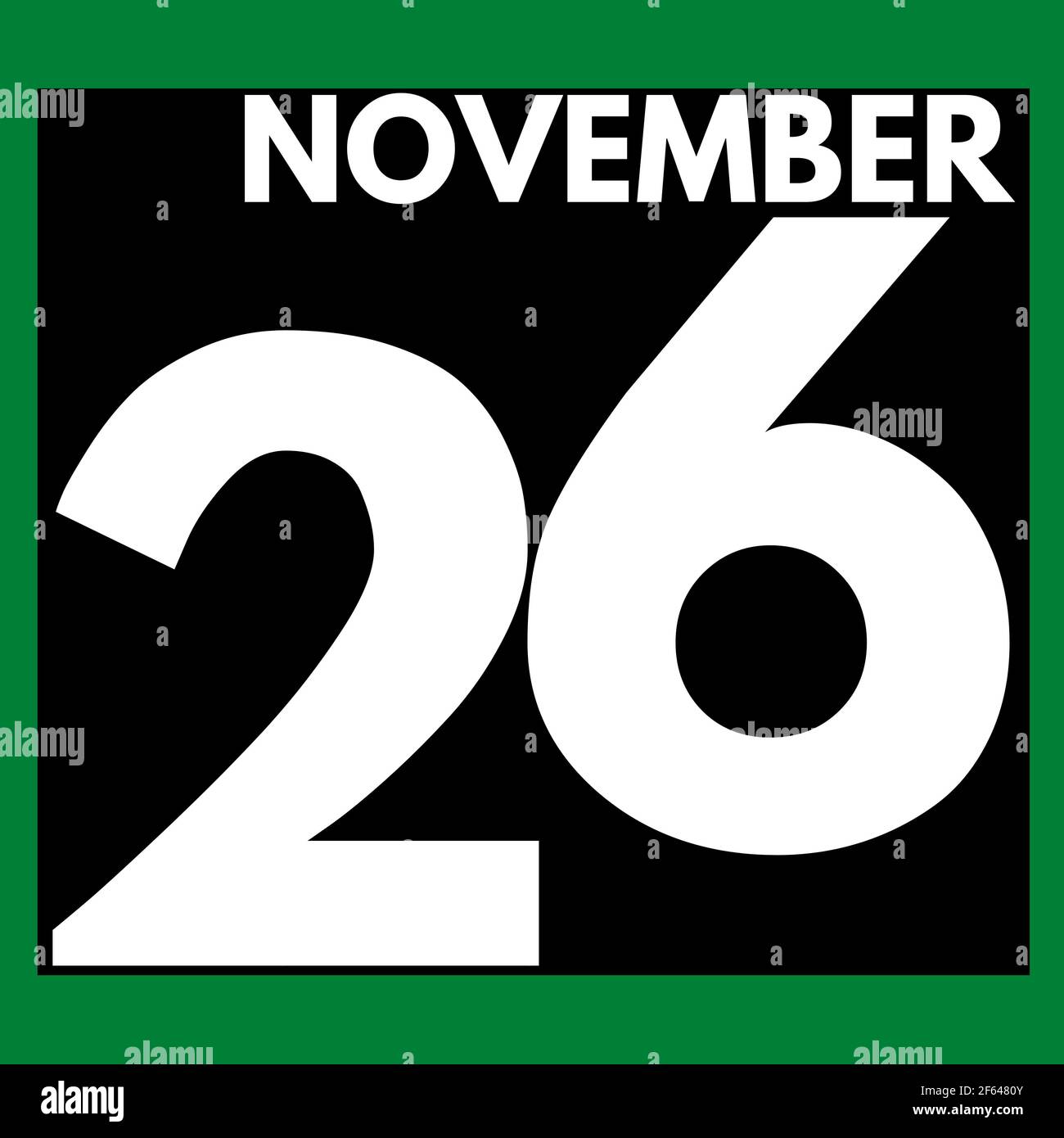 November 26 . Modern daily calendar icon .date ,day, month .calendar ...