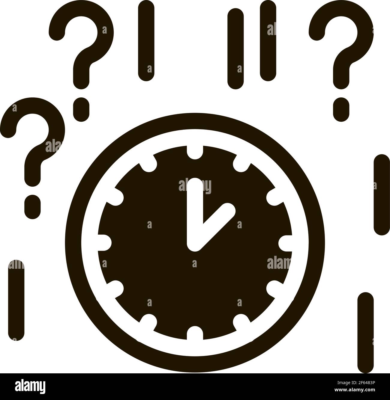 Clock And Question Mark Icon Illustration Stock Vector Image & Art - Alamy