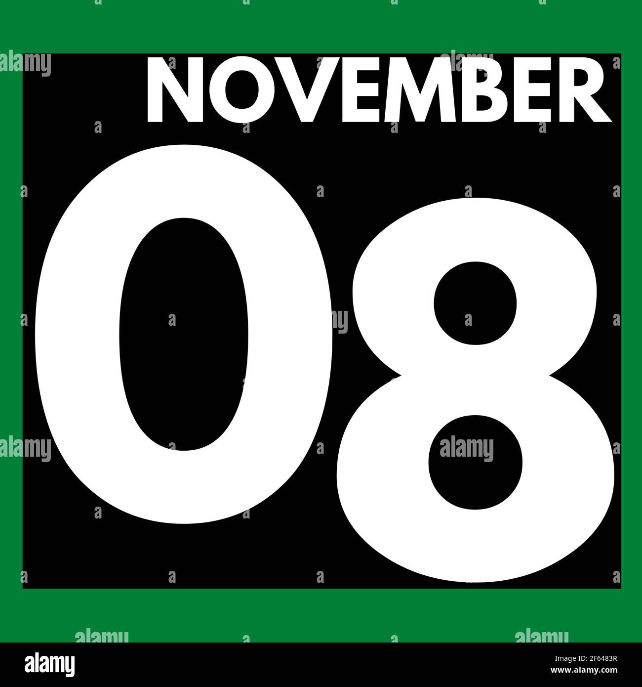 November 8 . Modern daily calendar icon .date ,day, month .calendar for ...