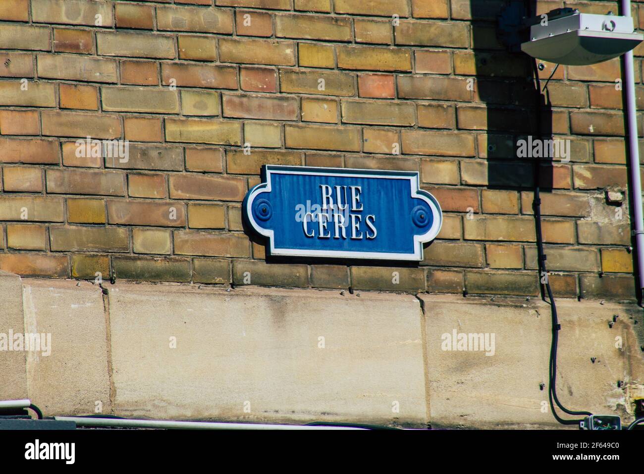 Reims France March 29, 2021 Street sign or road sign, erected at the ...