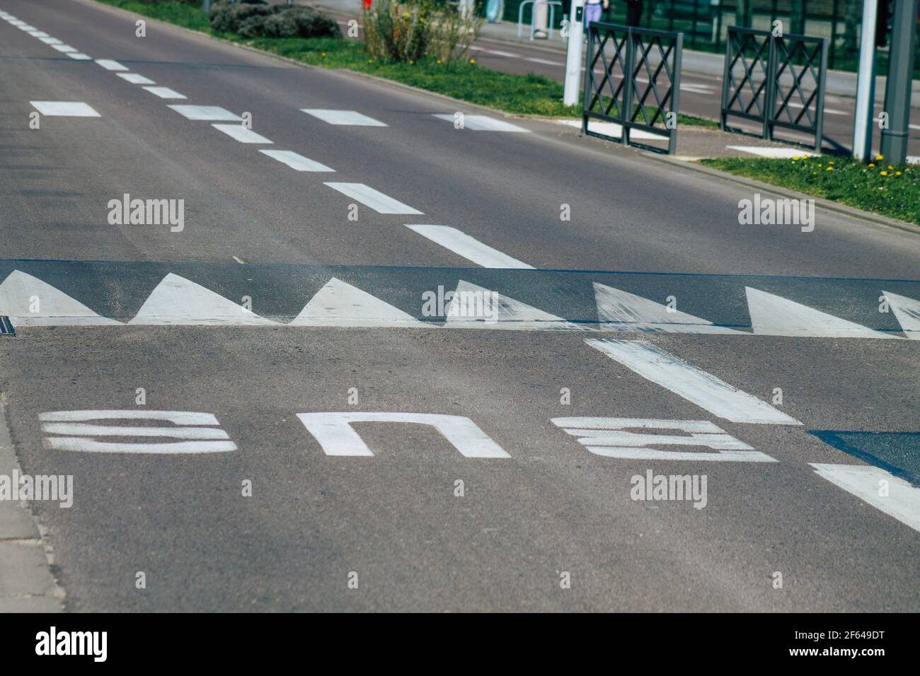 Reims France March 29, 2021 Street sign or road sign, erected at the ...
