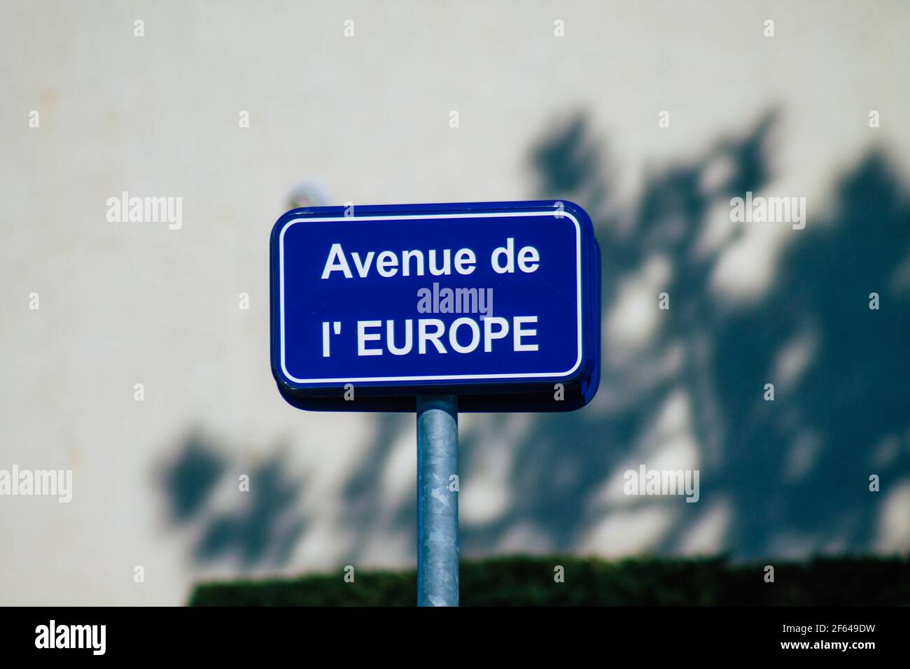 Reims France March 29, 2021 Street sign or road sign, erected at the ...