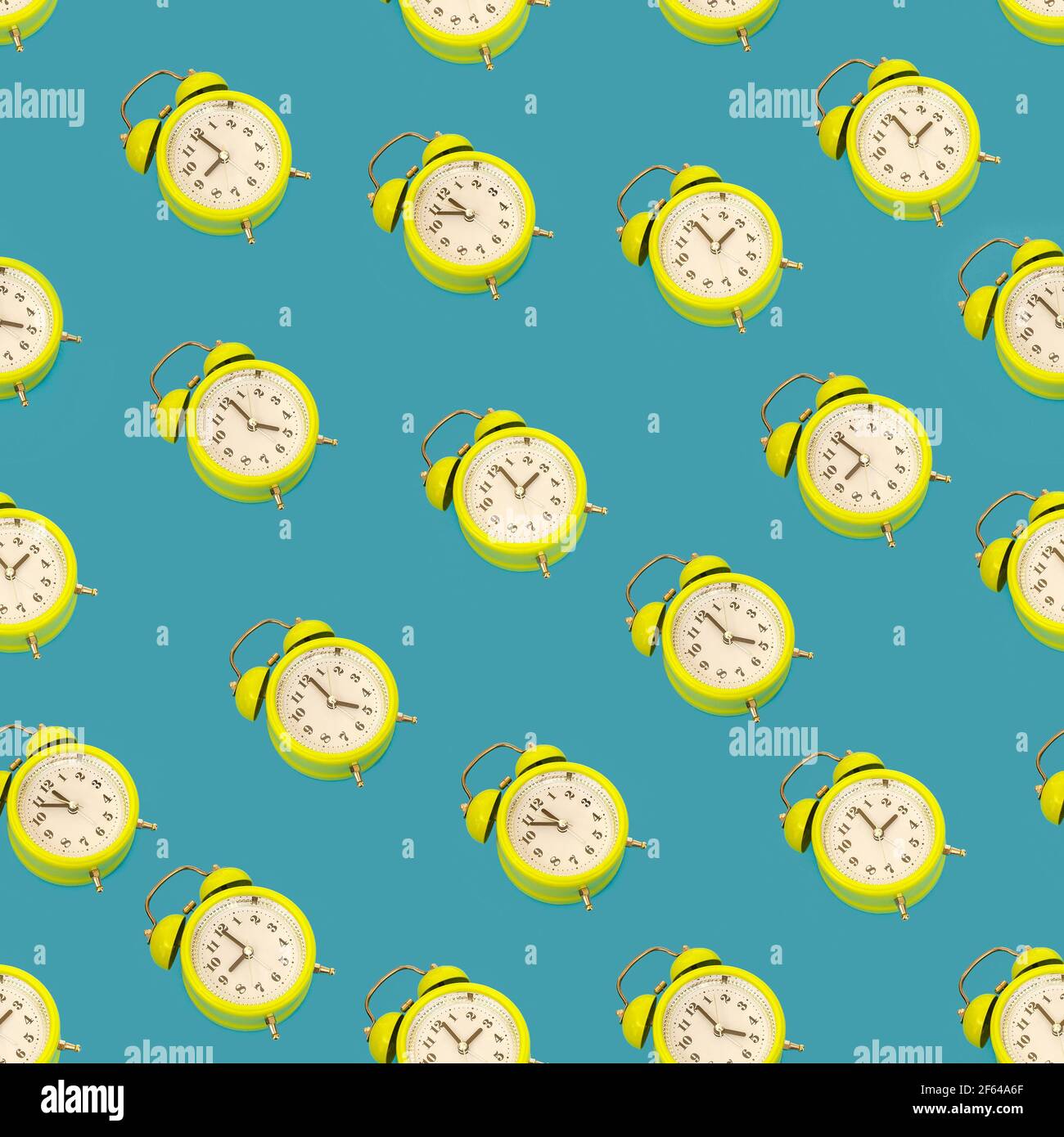 Seamless texture of alarm clocks in classic style isolated on light ...